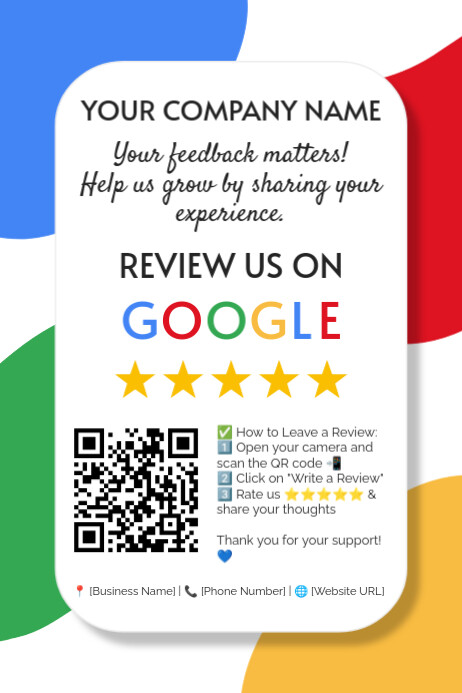 Printable "Review Us on Google" Poster Sign Template Design | PosterMyWall
